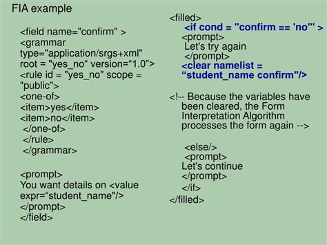 Ppt Voicexml Forms Menus Grammars Form Interpretation Algorithm