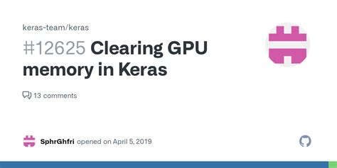 Clearing Gpu Memory In Keras · Issue 12625 · Keras Teamkeras · Github