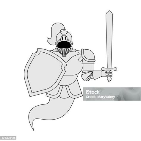 기사 유령 고립 금속 갑옷 전사입니다 철 갑옷입니다 벡터 일러스트 레이 션 The Crusades에 대한 스톡 벡터 아트 및 기타 이미지 The Crusades 검
