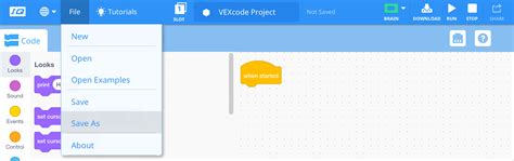 Saving A Vexcode Iq Blocks Project On An Ipad Vex Library