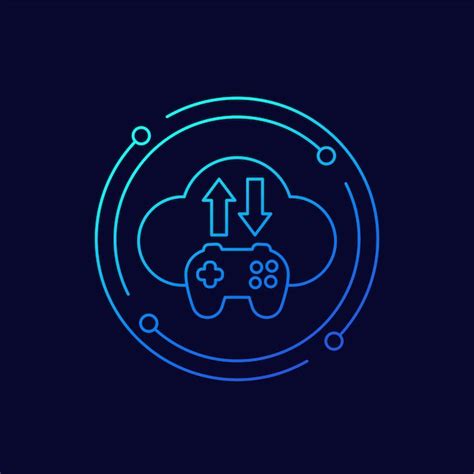 Premium Vector Game Server Icon With Gamepad And Cloud Linear Design