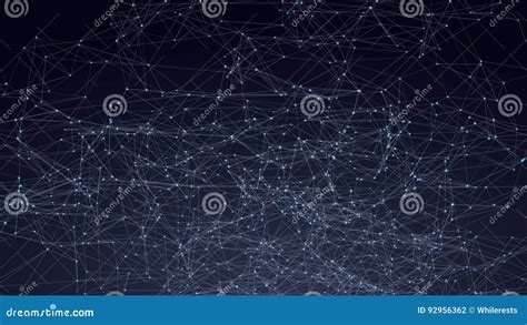 Abstract Triangles Space Low Poly Dark Background With Connecting Dots And Lines Light