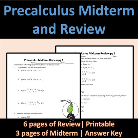 Precalculus Midterm And Review Functions Exp Logs Trig Functions Made By Teachers