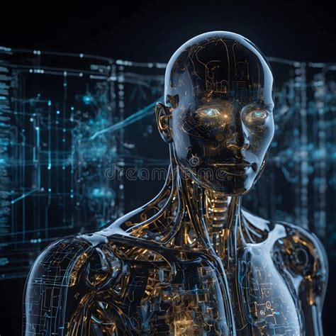 Holographic Screens And Ai Unveiling Complex Algorithms In Machine Learning Stock Illustration