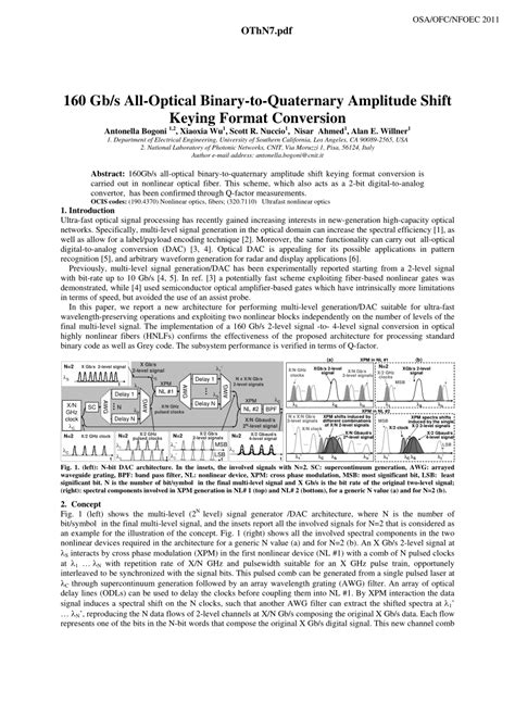 Pdf 160 Gb S All Optical Binary To Quaternary Amplitude Shift Keying Format Conversion