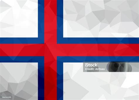 페로 제도 다각형 플래그입니다 모자이크 현대 배경입니다 기하학적 디자인 0명에 대한 스톡 벡터 아트 및 기타 이미지 0명 3차원 형태 Faroe Islands