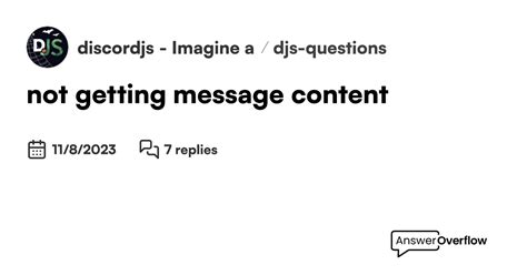 Not Getting Message Content Discordjs Imagine An App