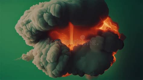 Realistic Fireball Explosion Expanding On Green Screen Background Stock Video Video Of