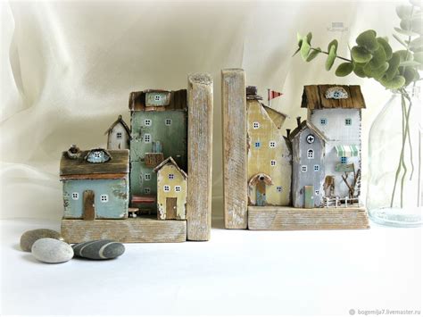 Держатели для книг Итальянские дворики домики дрифтвуд заказать на Ярмарке Мастеров
