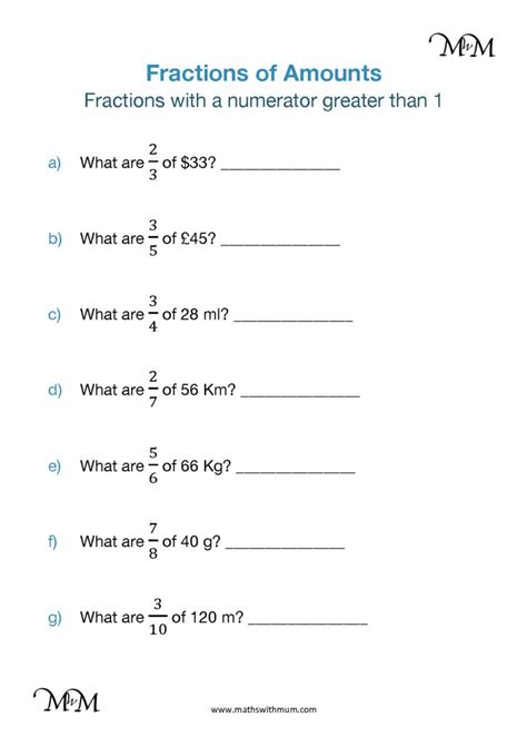 Fractions Of Amounts Maths With Mum