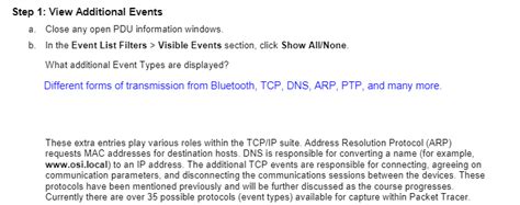 355 Packet Tracer Investigate The Tcp Ip And Osi Models In Actionpdf Packet Tracer 355