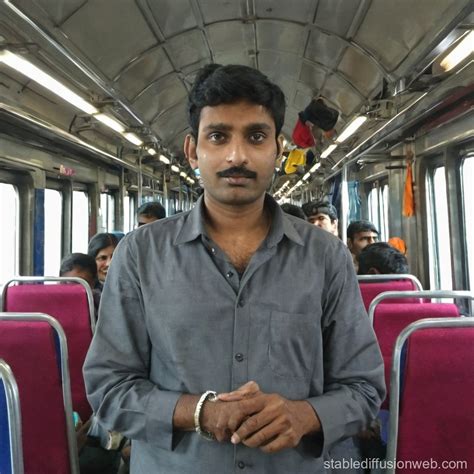 Handsome Indian Man On Local Train Stable Diffusion Online