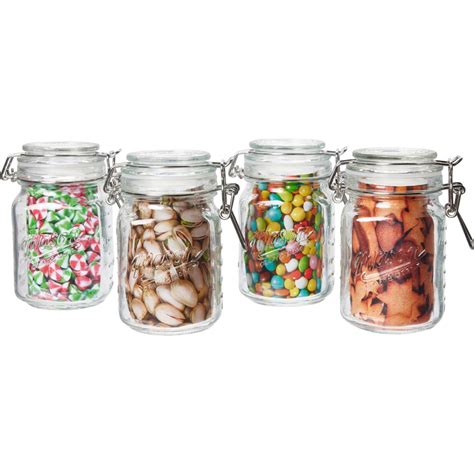 Mason Craft And More Mini Clamp Storage Jars Set 4 Pack 12 Oz Save 40