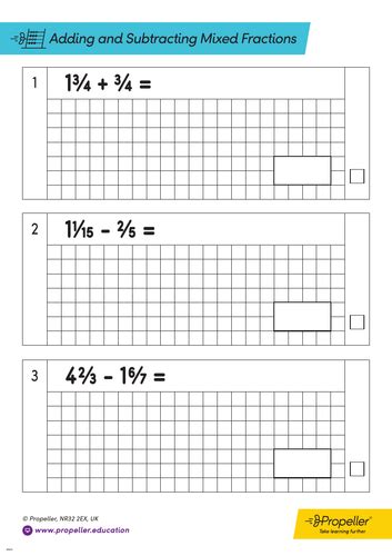 Ks2 Sats Practice For Adding Subtracting Mixed Fractions Teaching Resources