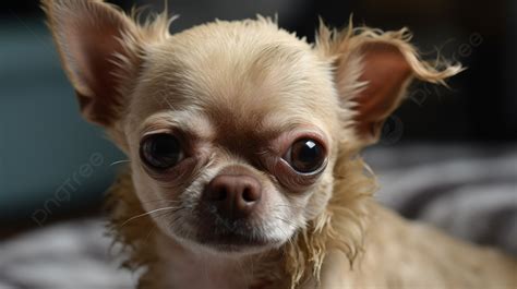 젖은 귀와 코를 가진 작은 치와와 강아지 못생긴 치와와 사진 배경 일러스트 및 사진 무료 다운로드 Pngtree