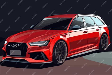 Premium Vector Audi Rs6 Avant Sports Car Vector Illustration Automobile Race Car Modern Sports