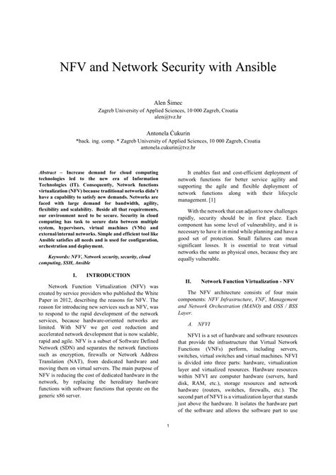Pdf Nfv And Network Security With Ansible
