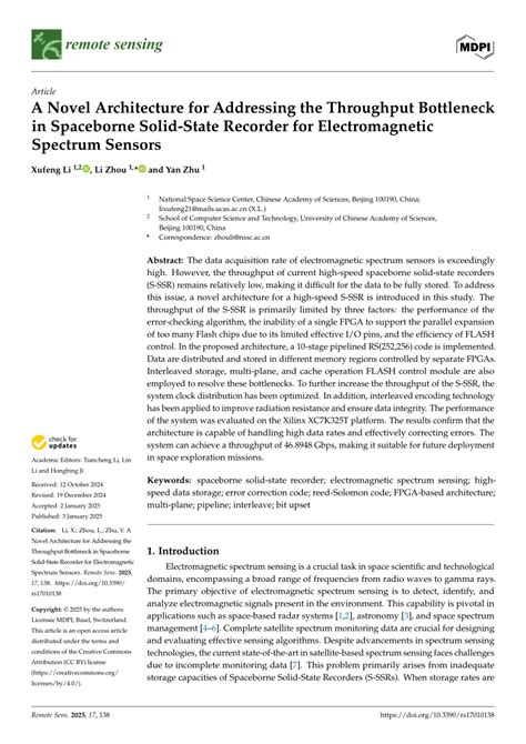 Pdf A Novel Architecture For Addressing The Throughput Bottleneck In Spaceborne Solid State