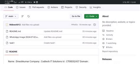 Dinesh Kumar On Linkedin I Have Completed My Tasks Given By Codtech It