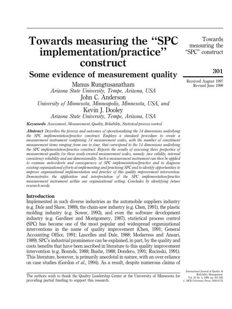 towards measuring the spc implementation practice construct pdf