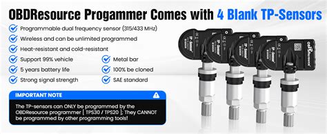 Obdresource Tps30 Tpms Programming Tool Tpms Relearn Tool With 4pcs Tp Sensors