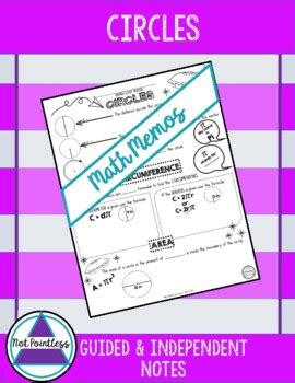 Circles Math Memos Guided Notes By Not Pointless TpT