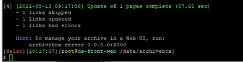 Docker를 이용한 Archivebox 구축하기 달소씨의 하루