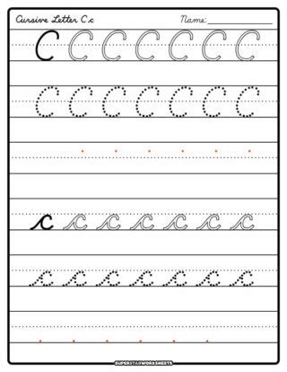 Cursive C Superstar Worksheets