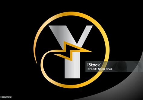 편지 Y 와 조명 천둥 볼트 로고 디자인 벡터 템플릿입니다 개념에 대한 스톡 벡터 아트 및 기타 이미지 개념 개선 경계