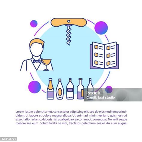 텍스트와 와인 시음 개념 아이콘 포도 알코올 음료 한 병에 대한 코르크 스크류 와인 증류소 Ppt 페이지 벡터 템플릿입니다 브로셔 잡지 선형 일러스트가 있는 소책자 디자인