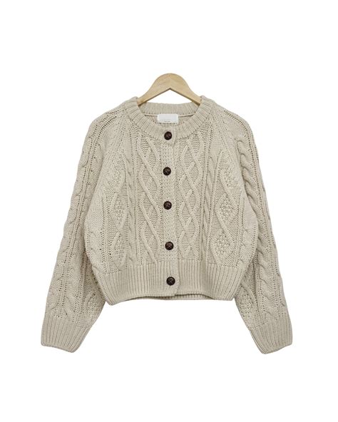 베베체 4colors 그램마 도톰케이블니트가디건nt 위시버킷