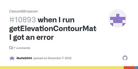 When I Run Getelevationcontourmaterial I Got An Error · Issue 10893