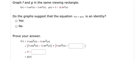 solved graph f and g in the same viewing rectangle x 9