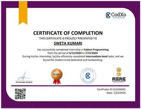 Sweta Kumari On Linkedin Codxo Codxo Codxo Codxo Internship