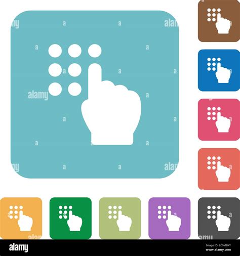 typing security code white flat icons on color rounded square
