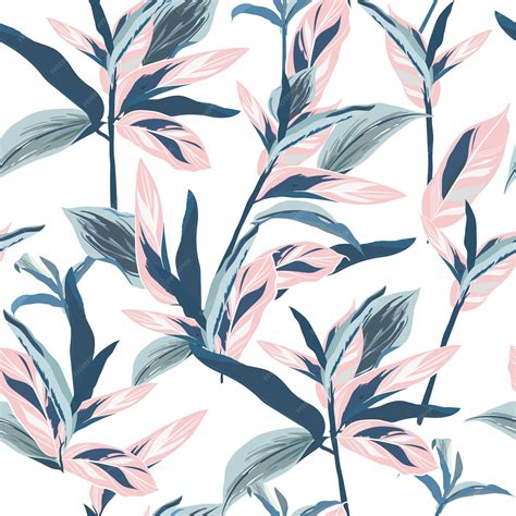 Premium Vector Tropical Leaves On Pastel Mood Seamless Graphic Design