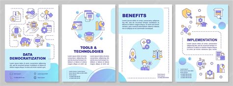 Premium Vector 2d Data Democratization Multicolor Brochure Template