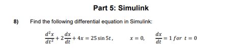 Solved 8 Find The Following Differential Equation In Chegg Com