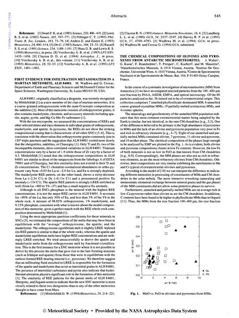 Pdf First Evidence For Infiltration Metasomatism In A Martian