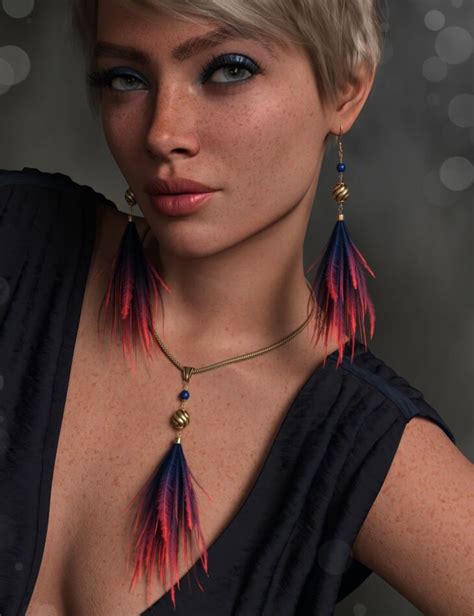Fk Feathery Bits Jewelry Set For Genesis 9 8 And 8 1 Females Render State