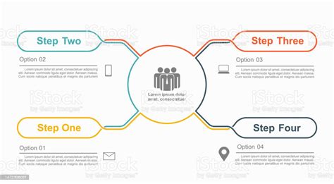 데이터를 위한 장소가 있는 인포 그래픽 디자인 템플릿입니다 벡터 일러스트입니다 0명에 대한 스톡 벡터 아트 및 기타 이미지 0명 4 4가지 개체 Istock