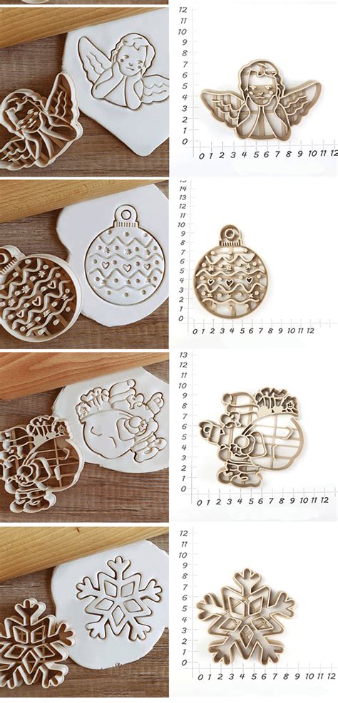 Badu Bg Калъп за коледни бисквитки Коледно дърво Снежинка Дядо Коледа Елк Печат за торта с форма