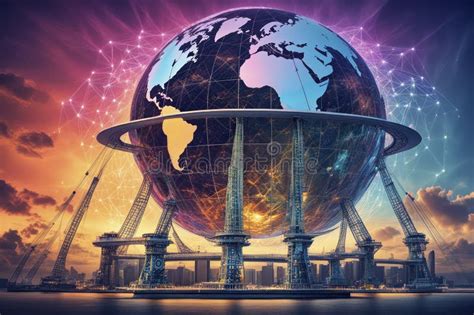 Crypto Canvas Tattooed Global Wealth Networking In Vivid Colors Stock Illustration