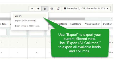 export filtered leads whatconverts