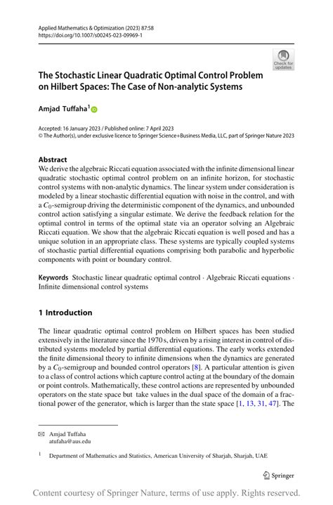 The Stochastic Linear Quadratic Optimal Control Problem On Hilbert