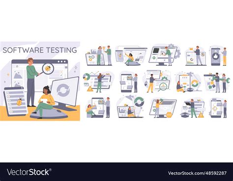 Software Testing Composition Royalty Free Vector Image