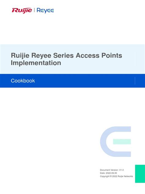 Ruijie Reyee Series Access Points Implementation Cookbook V10 Pdf Electromagnetic