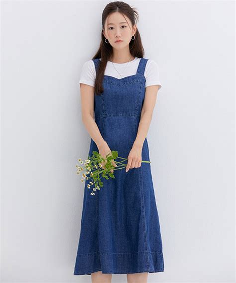 로엠 데님 뷔스티에 원피스 color RMOWD RT