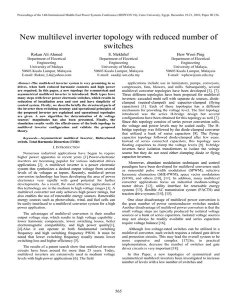 New Multilevel Inverter Topology With Reduced