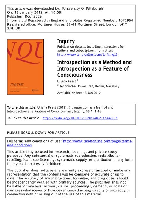 pdf introspection as a method and introspection as a feature of